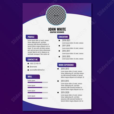 Blue Cv Resume Circle Line Professional Word Template And Google Docs