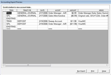 Export Accounting Data
