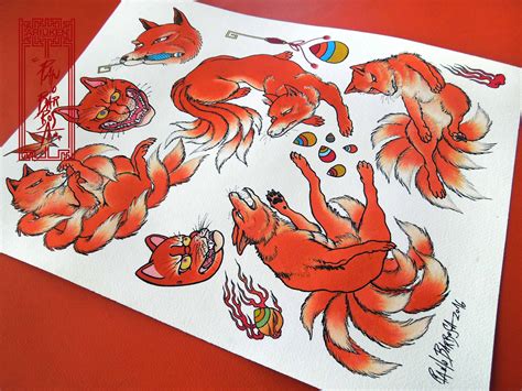 Kitsune Tattoo Flash