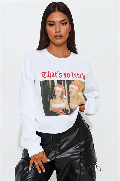 Mean Girls So Fetch Cropped Sweatshirt White Fashion Nova