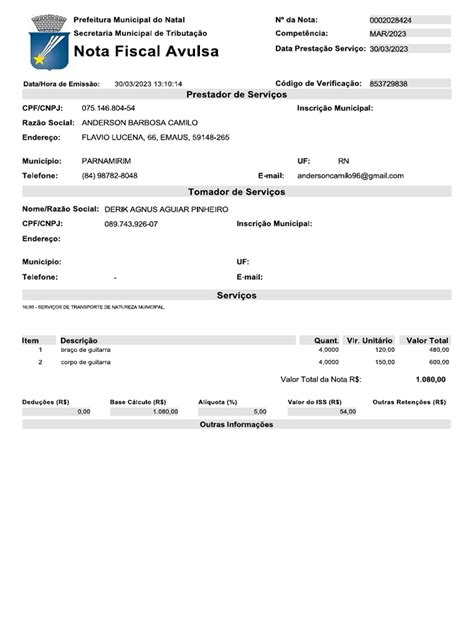 Nota Fiscal Derik Pdf