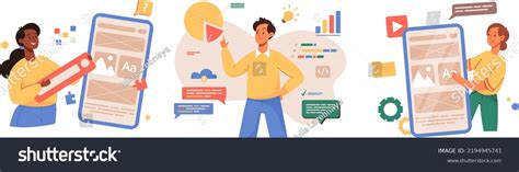 Ux Ui Design Set Programming Concept Stock Vector Royalty Free