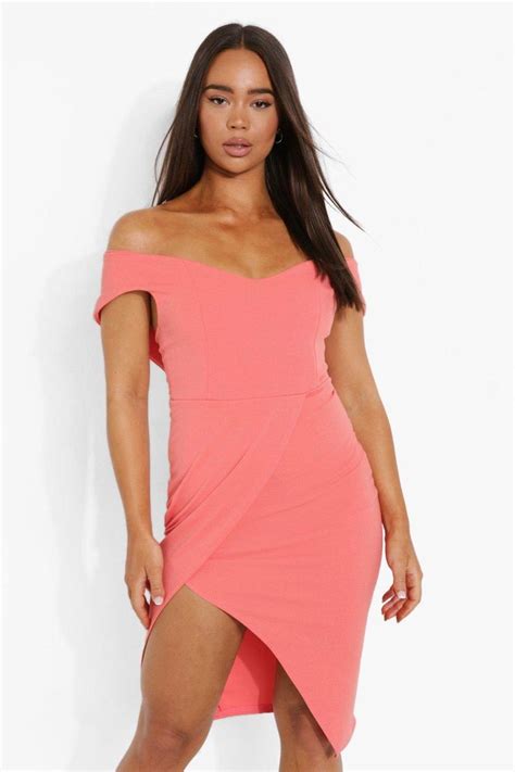 Off The Shoulder Wrap Skirt Midi Dress Midi Skirt Wrap Around Dress