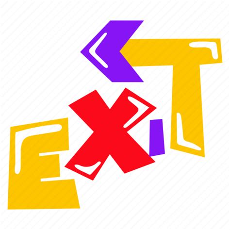 Exit Arrow Exit Exit Sign Exit Word Typography Word Icon Download On Iconfinder