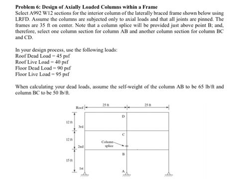 Problem 6 Design Of Axially Loaded Columns Within A
