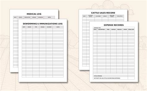 Cattle Record Keeping Log Book Take Control Of Your Cattle Operation