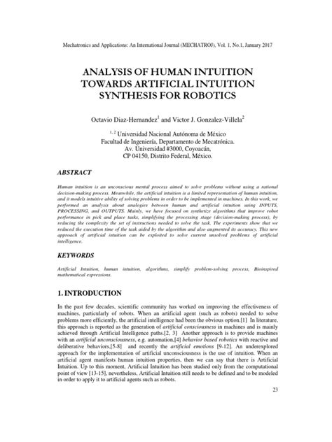 Analysis Of Human Intuition Towards Arti Pdf Pdf Intuition Algorithms