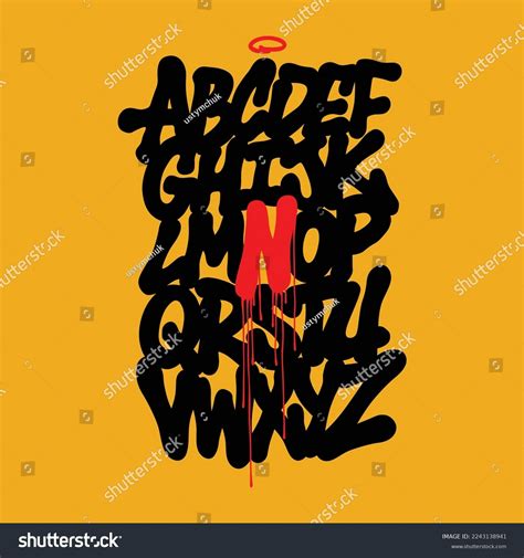Old Shcool Graffiti Alphabet Decorative Lettering Stock Vector Royalty