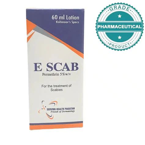 E Scab Lotion 60ml Solution For Scabies And Crab Lice Dermapk