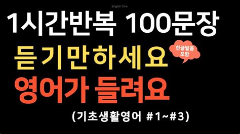 기초 생활영어1 3 ㅣ 1시간 반복 영어 듣기 ㅣ자면서 듣기 ㅣ영어가 들려요 ㅣ 초간단 영어회화 Youtube