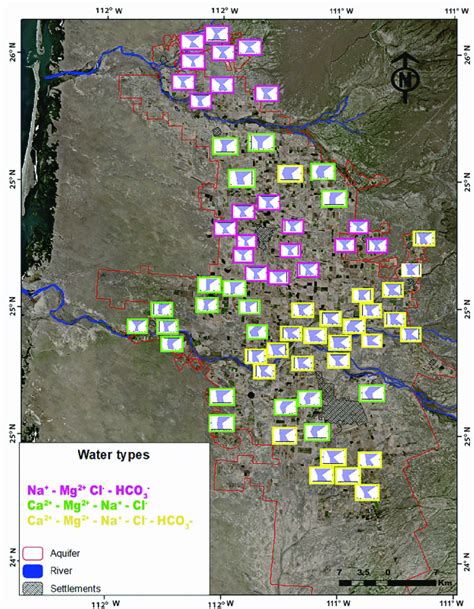 Spatial Distribution Map Of The Water Types Demonstrated By Stiff