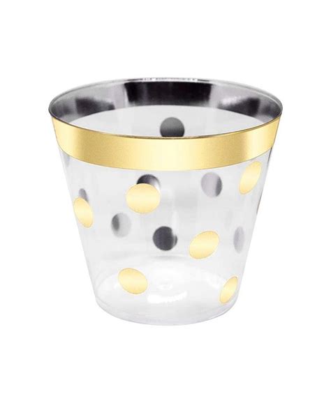 Smarty Had A Party 9 Oz Clear With Gold Dots Round Disposable Plastic