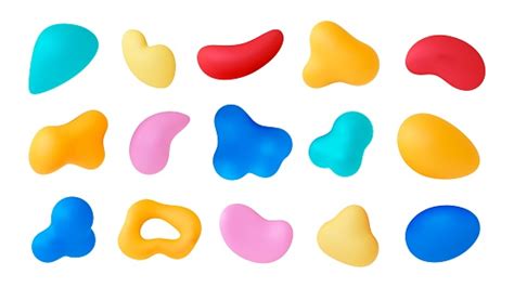 다양한 3d 추상 현대 모양 격리 된 액체 형태 플라스틱 렌더링 모방 장식 색상 디자인 벡터 그래픽 아트 요소 추상적인에 대한 스톡 벡터 아트 및 기타 이미지 Istock