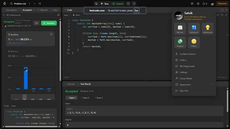 100daysofdsa 100daysofdsainjava Kadanesalgorithm Maximumsubarray Satvik Patil