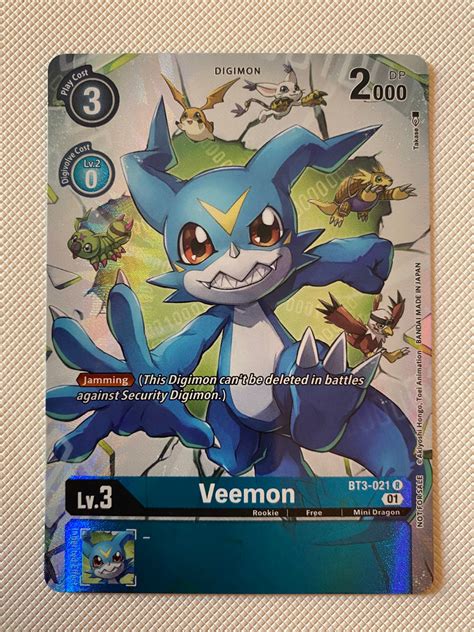 Digimon Tcg Veemon Bt3 021 Holo Near Mint