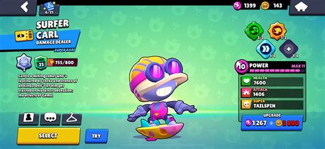 Surfer Carl Head Bug Rbrawlstars