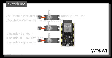 Debug Backup Mobile Robotic Arm Platform Wokwi ESP STM Arduino Simulator