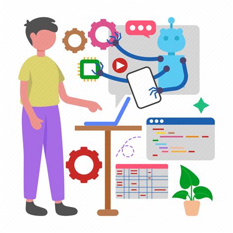 Rpa Workflow Setup Automation Process Bots Workflows Icon