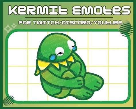 Twitch Emote Kermit The Frog Crying Emote Cry Sad Sob Etsy New