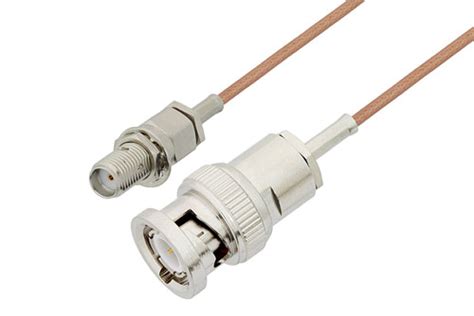 Bnc Male To Sma Female Bulkhead Cable Using Rg178 Coax
