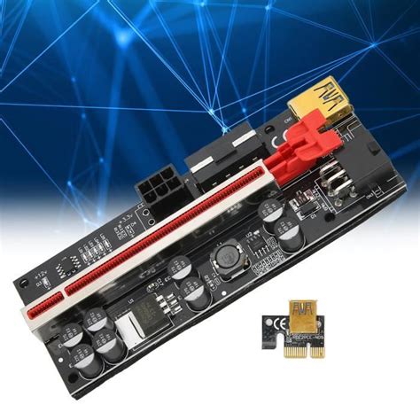 JIE Carte adaptateur PCIE Riser 1x à 16x carte adaptateur blindée