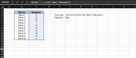 Fonction Ou Excel Définition Et Exemples