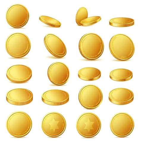 Premium Vector | Gold Coin vector set white background isolated a high