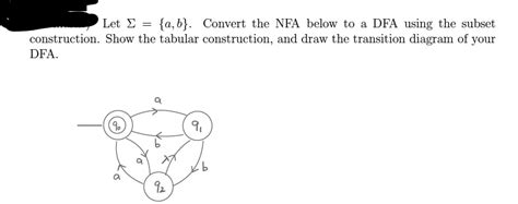Let Ab Convert The Nfa Below To A Dfa Using The Subset