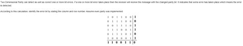 solved two dimensional parity can detect as well as correct