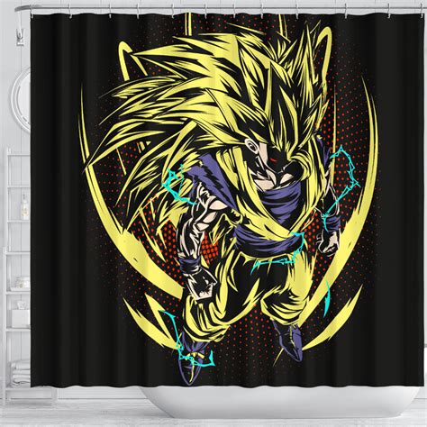 Goku Super Saiyan Shower Curtain Dragon Ball Home Decor Animebape