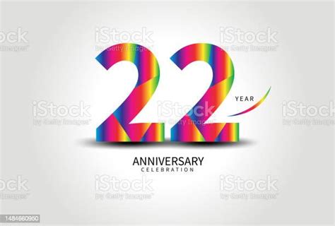 22 주년 기념 축하 로고 다채로운 벡터 22 번호 디자인 22 번째 생일 로고 로고 타입 축하를위한 벡터 기념일 초대 카드 인사말 카드 로고 번호 기념일 22nd