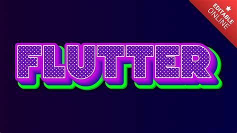 Flutter 3d Vintage Pop Art Retro Generador De Efectos De Texto
