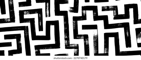 Abstract Labyrinth Seamless Pattern Hand Drawn Stock Vector Royalty
