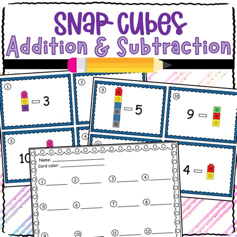 Snap Cubes Single Digit Addition And Subtraction Task Cards Made