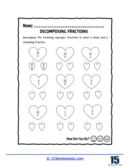 Decomposing Fractions Worksheets 15