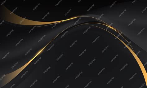 Premium Vector Abstract Black Gold Line Dynamic Luxury Curve Smooth