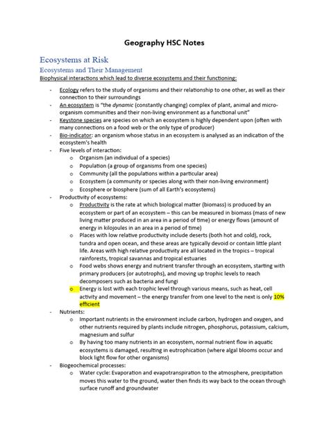 Geography Hsc Notes Pdf Ecosystem Biodiversity
