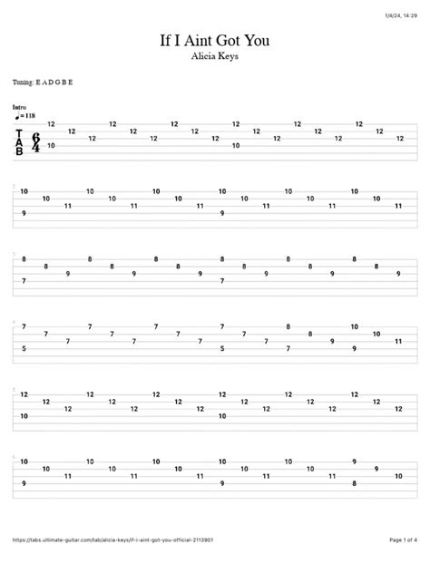 If I Aint Got You Official By Alicia Keys Ultimate Guitar Pdf