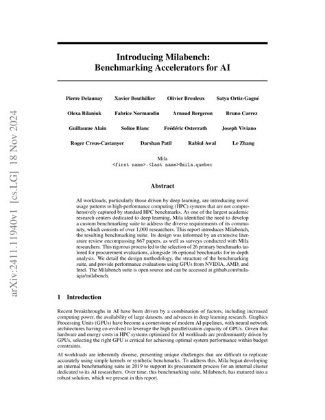 pdf introducing milabench benchmarking accelerators for ai