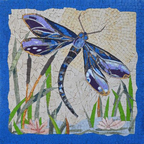 Mosaic Art Tropical Dragonfly Birds And Butterflies Mozaico