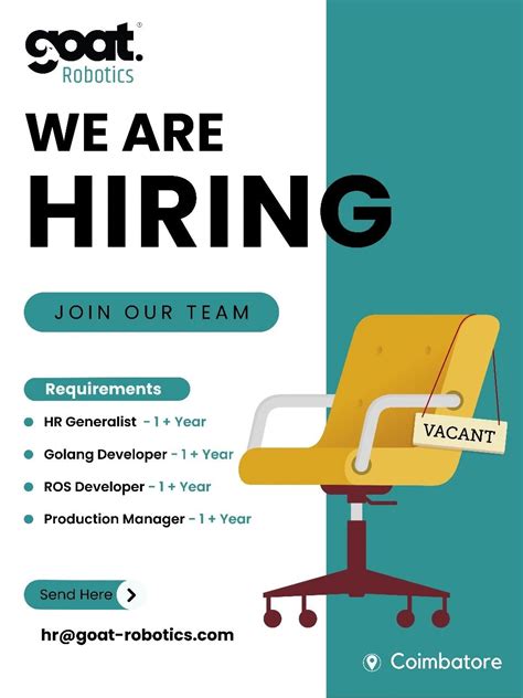 hiring jobopening careeropportunity goatrobotics hr golang ros