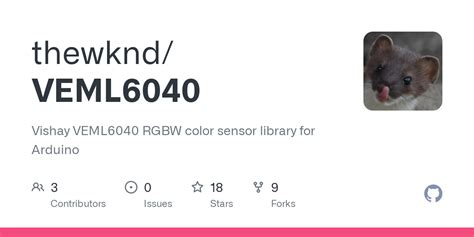 Github Thewkndveml6040 Vishay Veml6040 Rgbw Color Sensor Library For Arduino