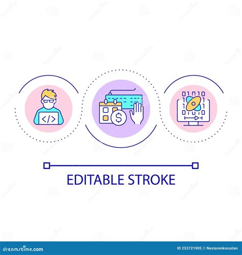 Software Engineer Courses Loop Concept Icon Stock Vector Illustration Of Courses Instruction