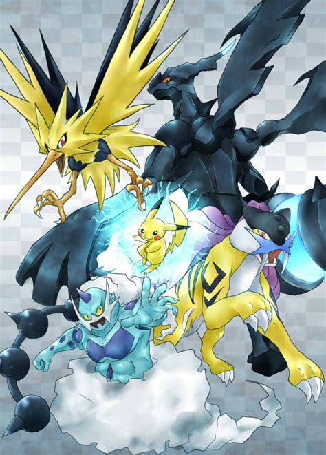 Attopikatyu Pikachu Raikou Thundurus Thundurus Incarnate Zapdos