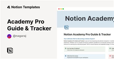 Academy Pro Guide And Tracker Template By Nagaraj Notion Marketplace