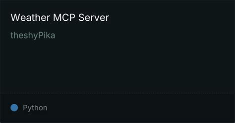 Weather MCP Server Glama