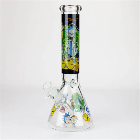 14” Rm Cartoon 7 Mm Glass Beaker Water Bong Assorted Designs — Bong