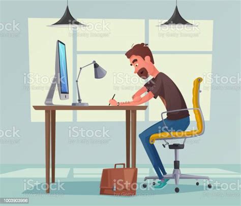 재미 있는 비즈니스 문자 일하고입니다 만화 벡터 일러스트 레이 션 개발에 대한 스톡 벡터 아트 및 기타 이미지 개발 교육