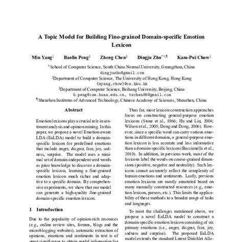 A Topic Model For Building Fine Grained Domain Specific Emotion Lexicon Acl Anthology