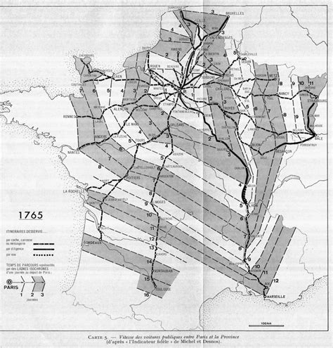 Isochrone Maps Of Travel Times From Paris Through The Ages R Mapporn